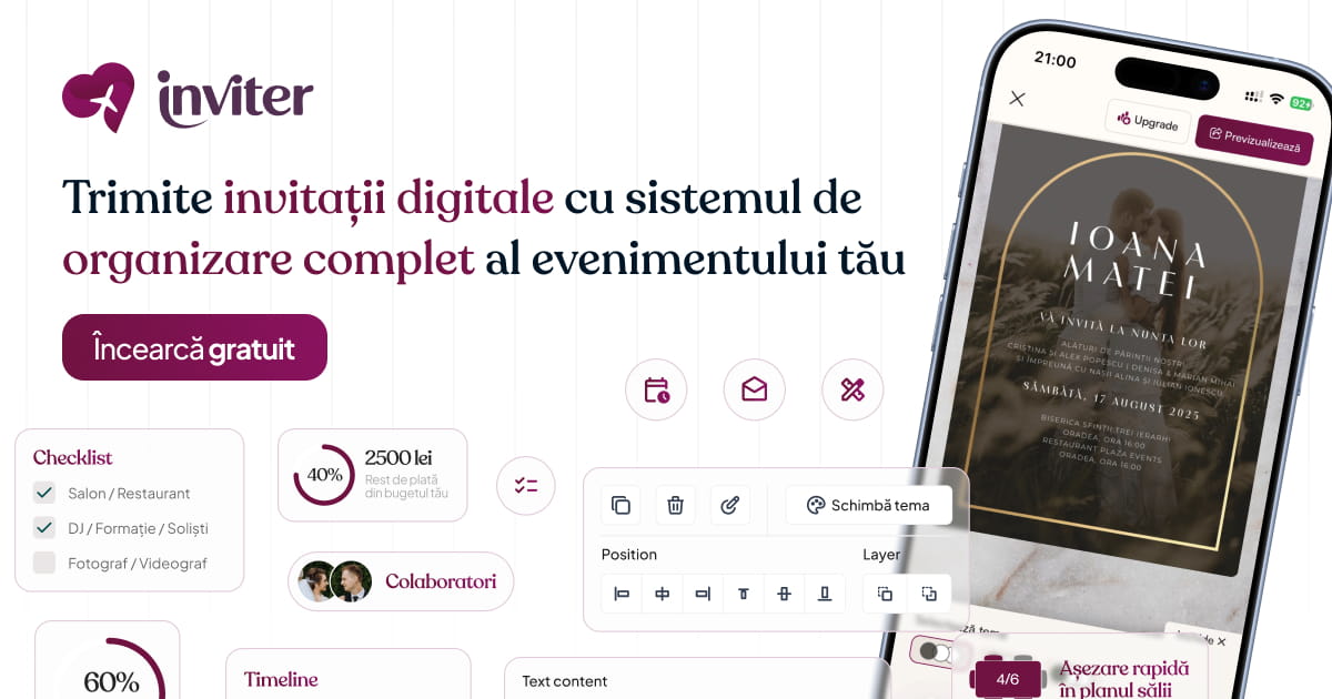 Invitații digitale personalizate - Inviter.ro